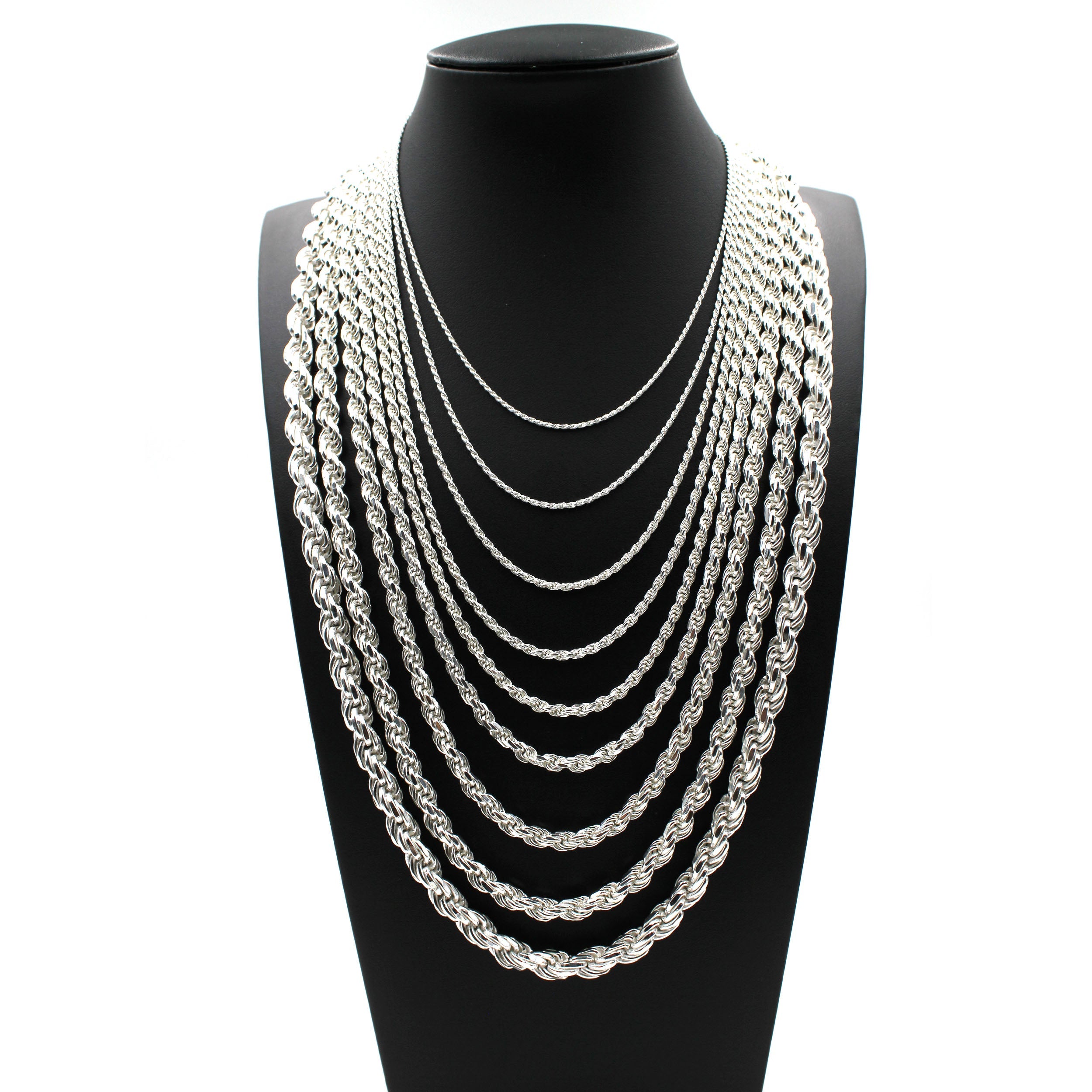 Sterling Silver Rope Chains – JewelzKing